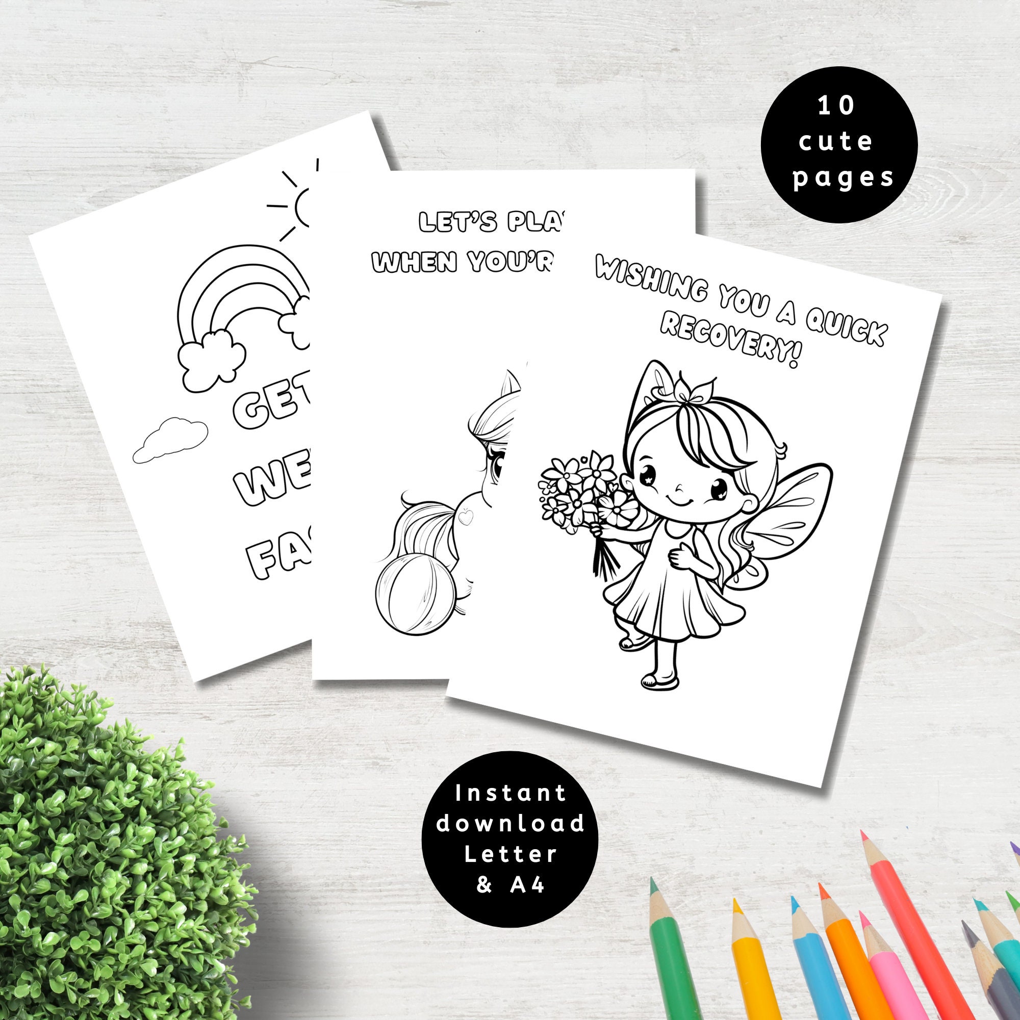 Printable Coloring Get Well Soon Pages, Unicorn Activity Sheets for ...