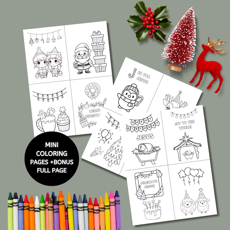 Printable Christmas Mini Book for Kids, Happy Birthday Jesus Coloring ...