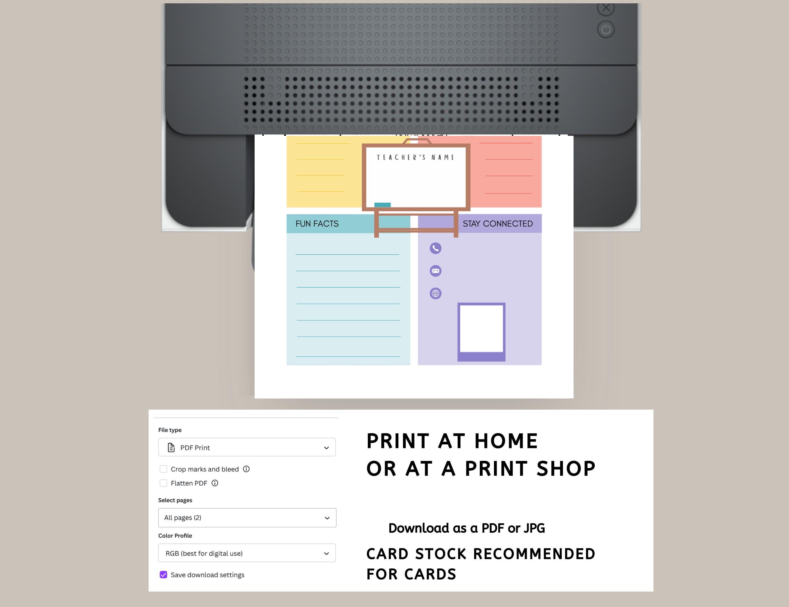 Meet the Teacher Printable, Back to School Introduction Handout, PDF ...