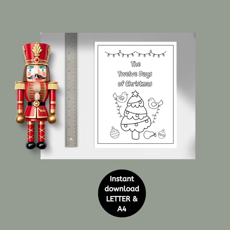 Twelve Days of Christmas Printable Coloring Pages for Kids, Holiday ...