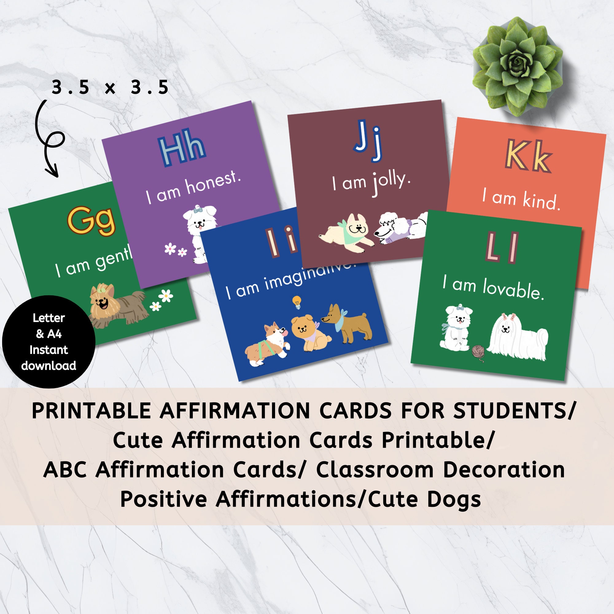 Preschool Affirmation, Alphabet Affirmation Cards, Alphabet Flash Cards ...