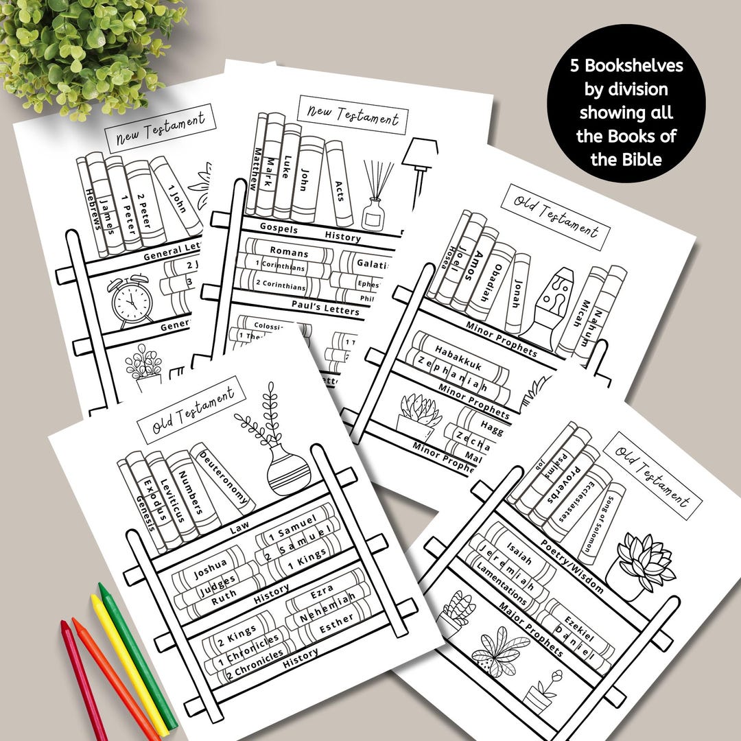 Books of the Bible Book Shelf Tracker, Bible Reading Tracker, Reading ...