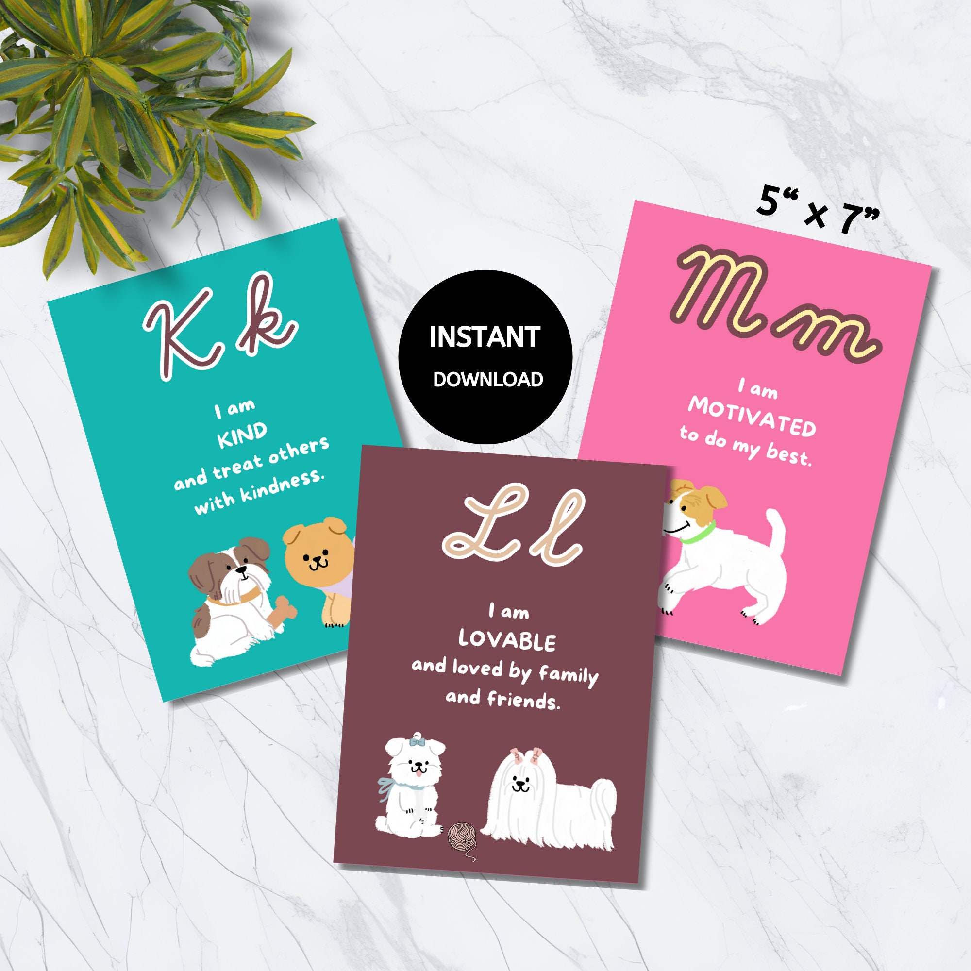 Alphabet Affirmation Cards, A to Z Positive Flashcards for Kids ...