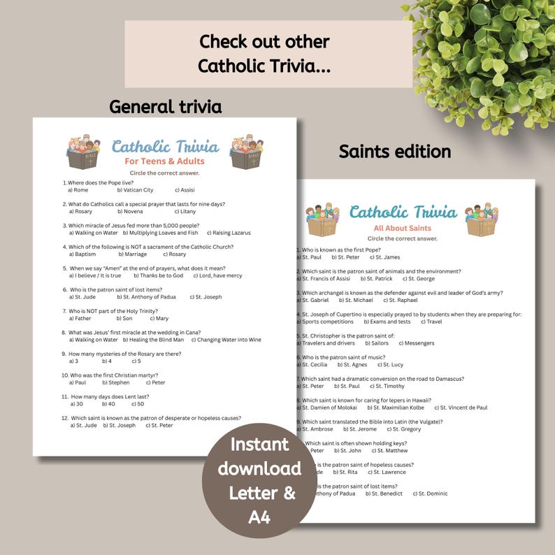 Catholic Trivia Game, Lent Edition, Printable Quiz (PDF Download) - Etsy