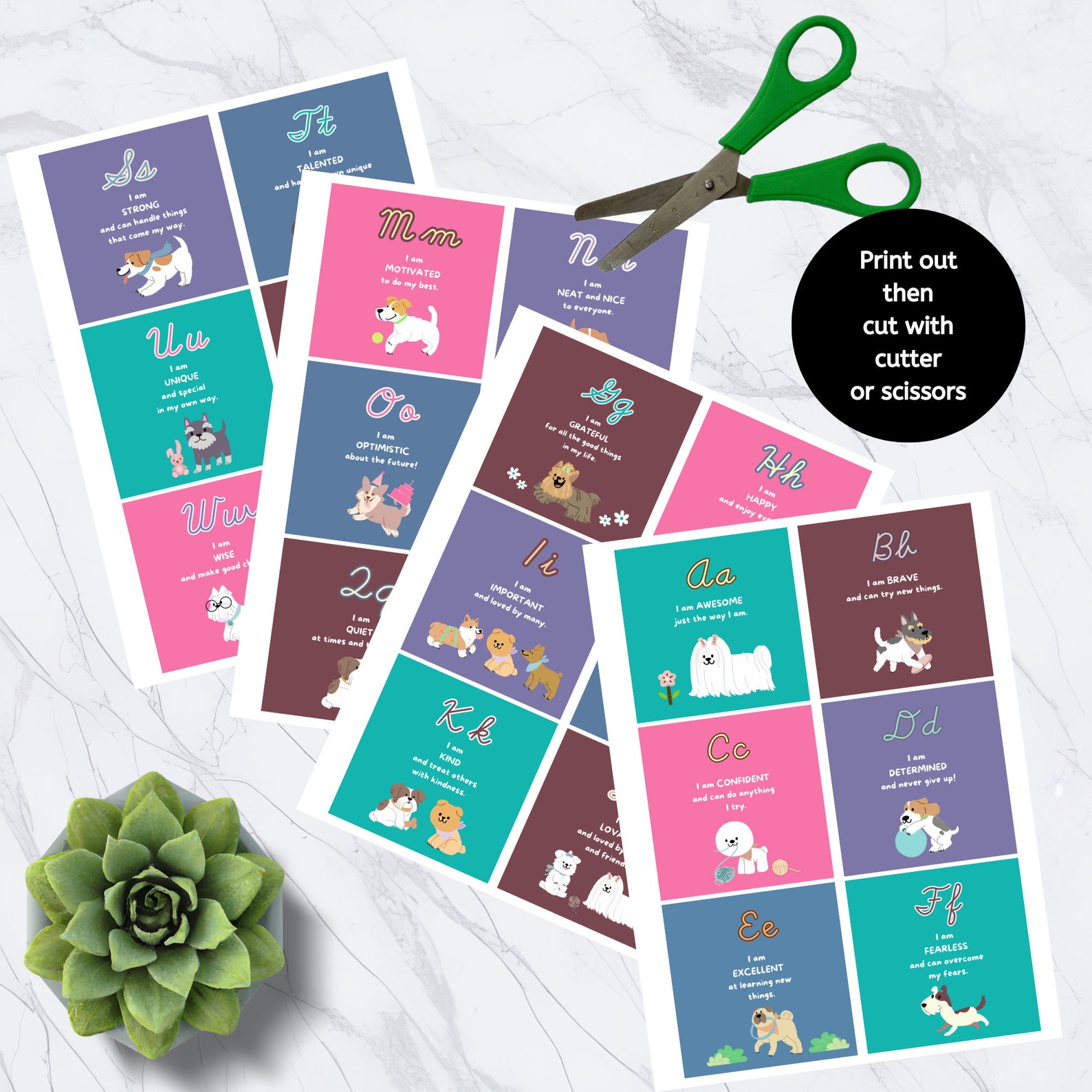 Alphabet Affirmation Cards, ABC Affirmations, Alphabet Flashcards ...