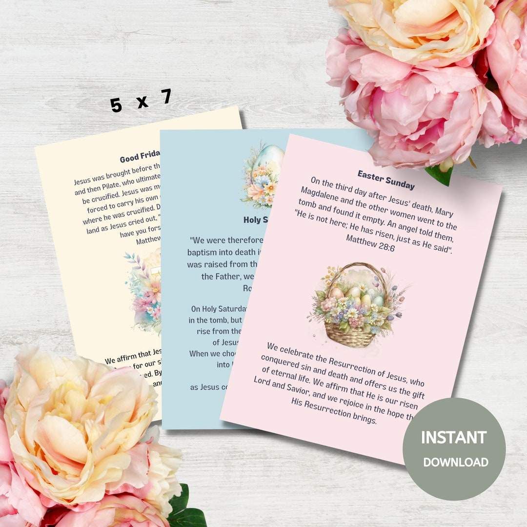 Printable Easter Affirmation Cards, Real Story of Easter, the Easter ...
