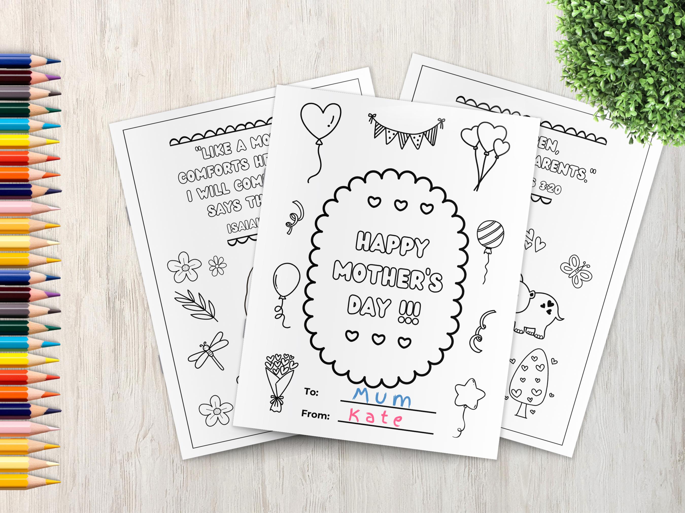 Mothers Day Coloring Pages Sunday School, Bible Verse Activity for Kids ...