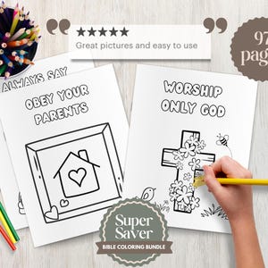 Printable Christian Bible Verse Homeschool Coloring Pages Bundle for ...