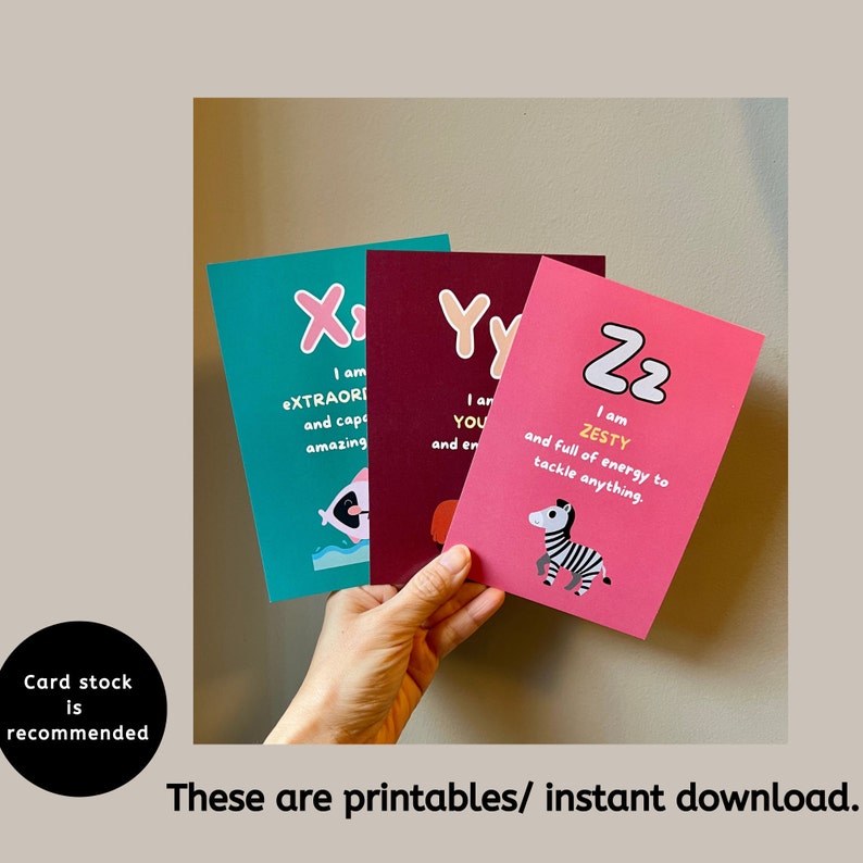 Alphabet Affirmation Cards/ Printable Affirmation Cards for Students ...