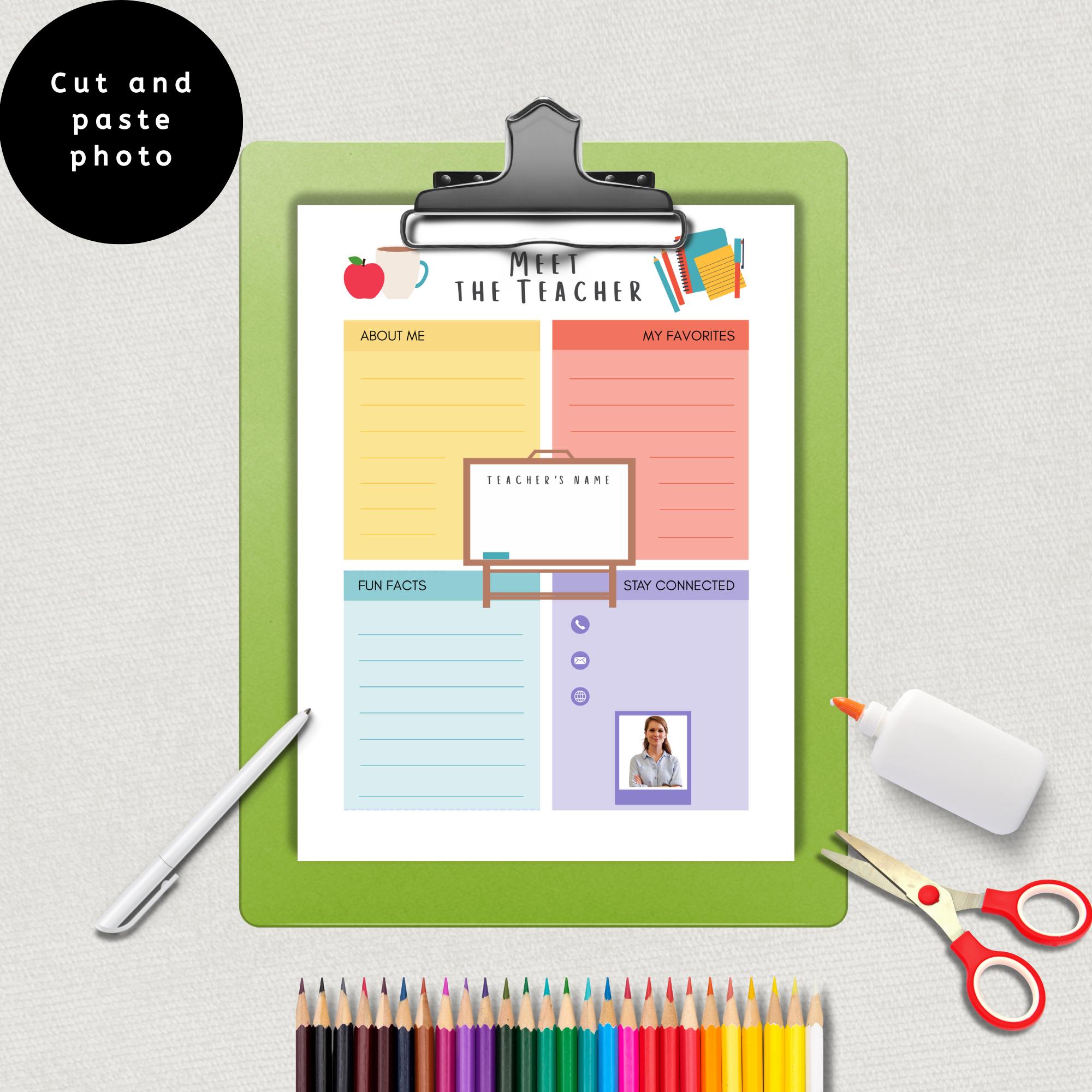 Meet the Teacher Printable, Back to School Introduction Handout, PDF ...