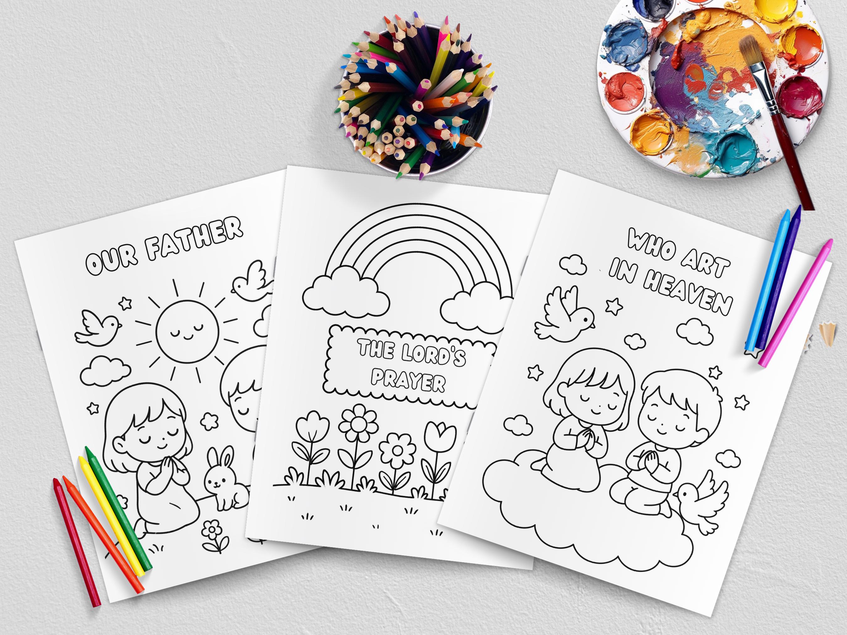 Lord's Prayer Coloring Pages, Our Father Activity for Kids, Sunday ...