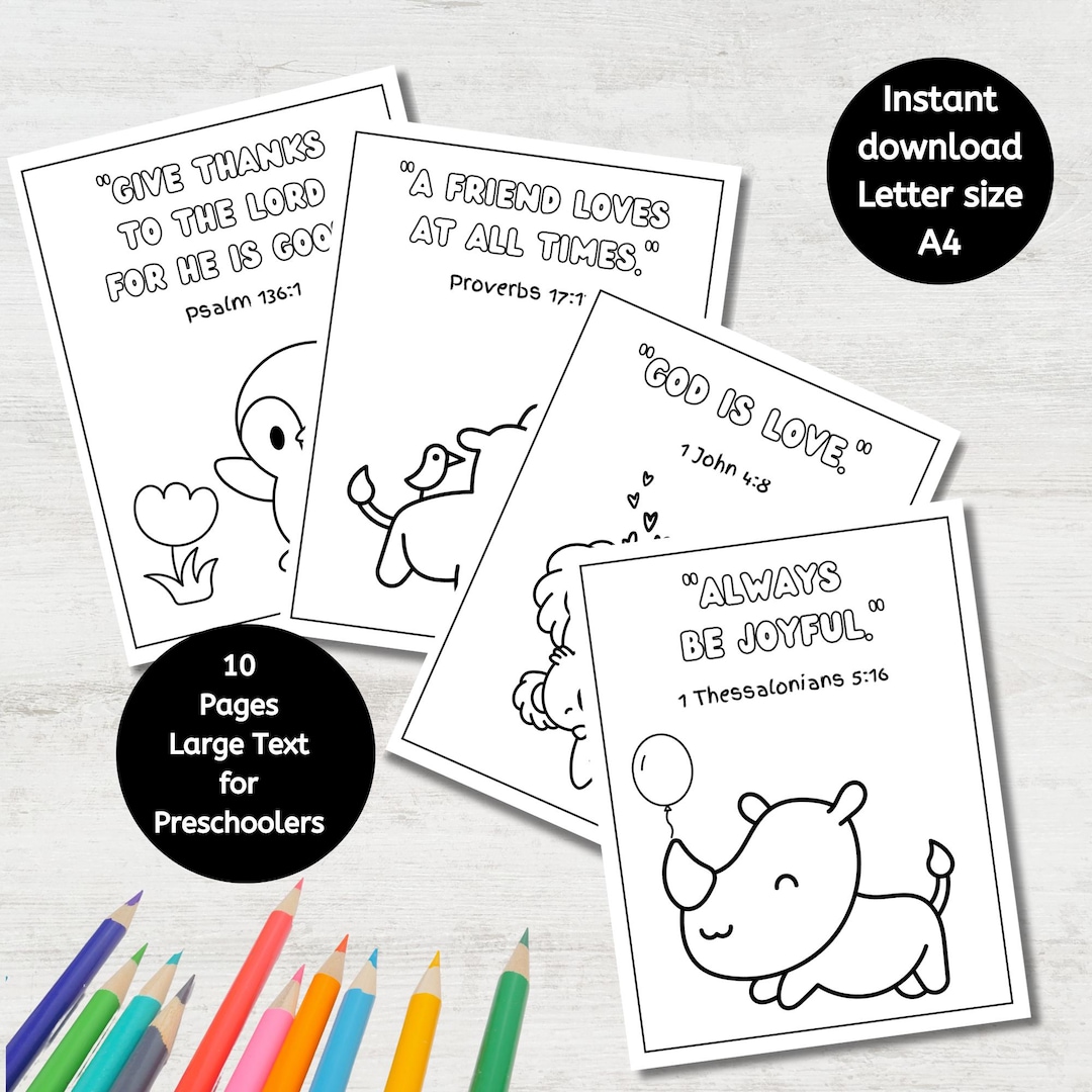 Bible Verse Coloring Page for Preschoolers, Sunday School Craft ...