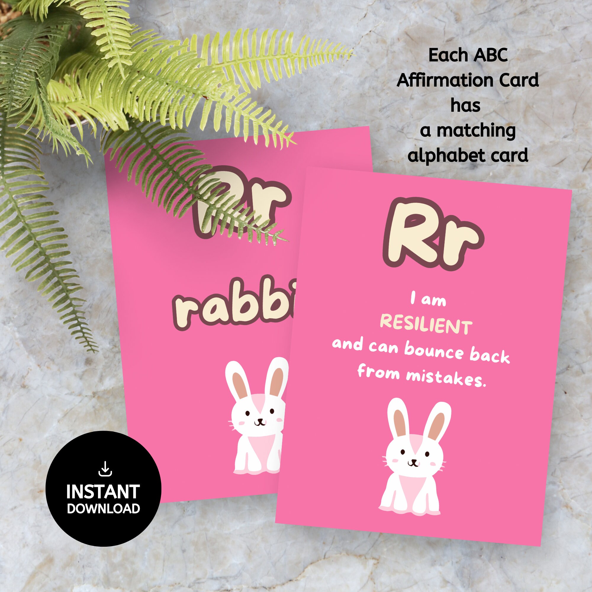ABC Flash Cards Printable, Alphabet Affirmation Cards, Mindfulness Kids ...