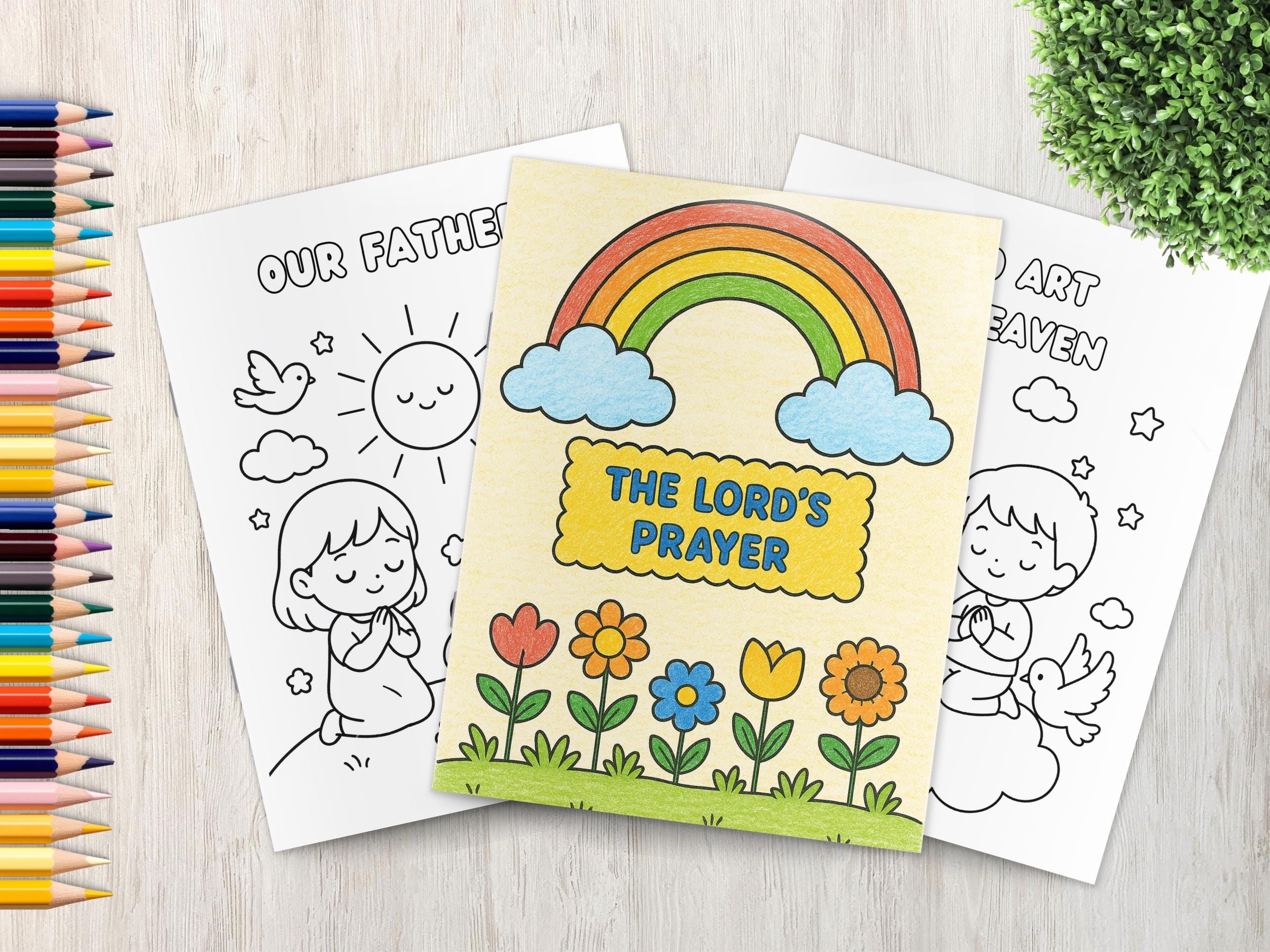 Lord's Prayer Coloring Pages, Our Father Activity for Kids, Sunday ...