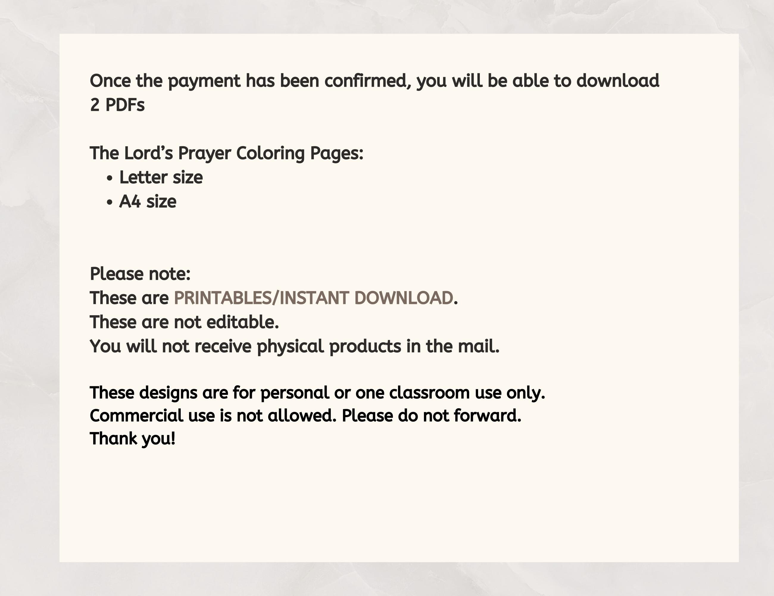 Lord's Prayer Coloring Pages Preschool, Our Father Digital Download ...