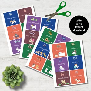 Preschool Affirmation, Alphabet Affirmation Cards, Alphabet Flash Cards ...