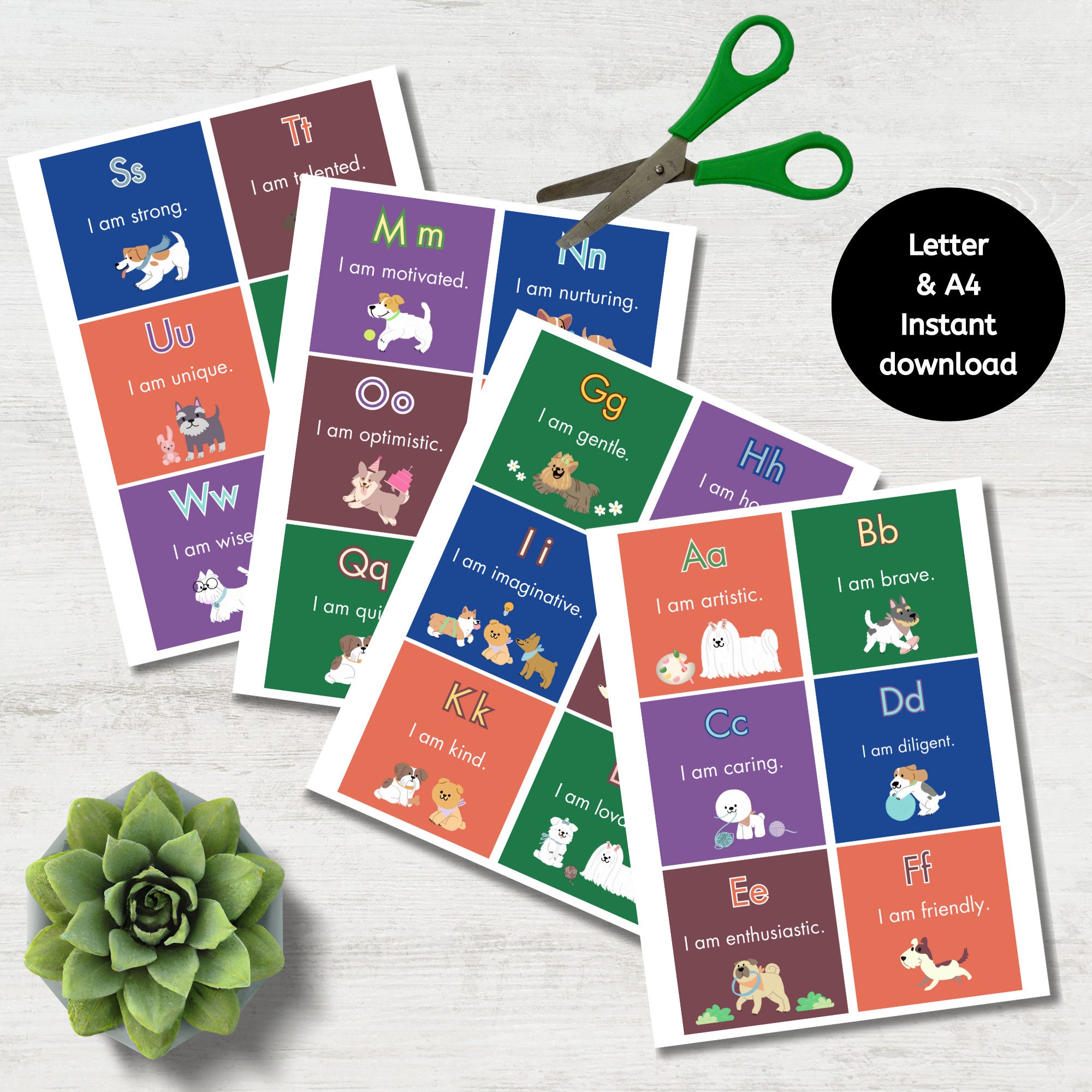 Preschool Affirmation Alphabet Affirmation Cards Alphabet - Etsy