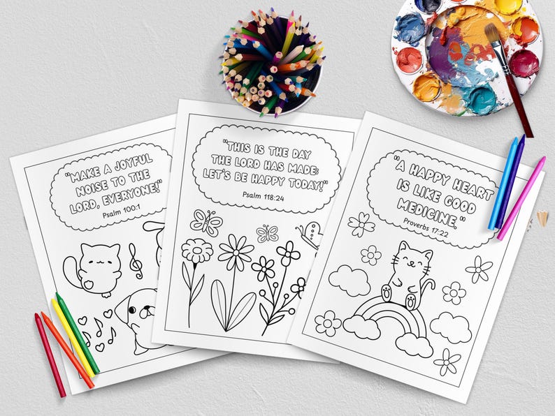 Psalm 23 Coloring Pages, Christian Bible Verses PDF - Etsy