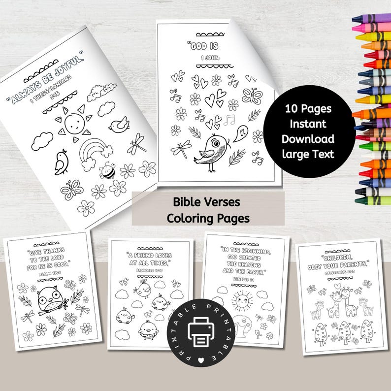Bible Verse Coloring Page for Preschoolers, Sunday School Craft ...