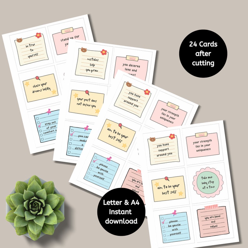 Positive Affirmation Cards for Teens, Teen Mental Health Affirmations ...