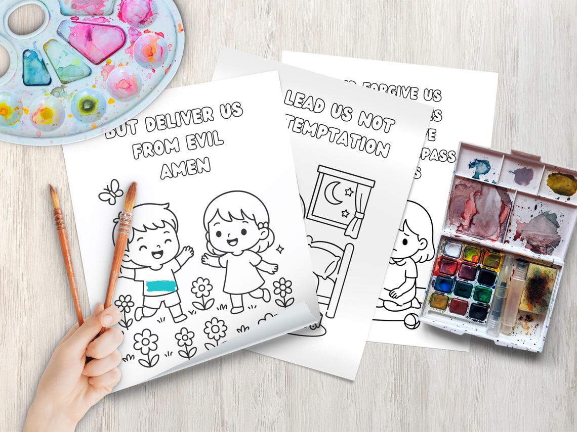 Lord's Prayer Coloring Pages, Our Father Activity for Kids, Sunday ...