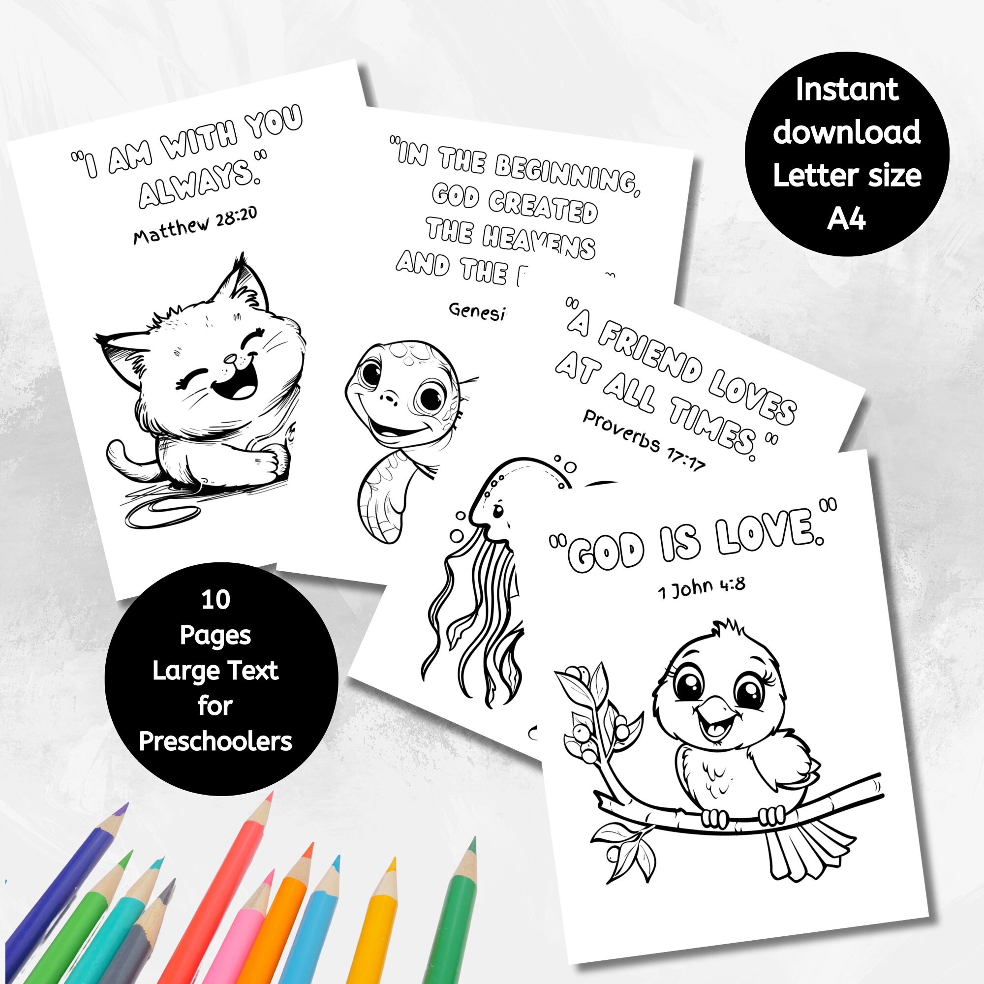 Bible Verse Coloring Page for Preschoolers, Sunday School Craft ...