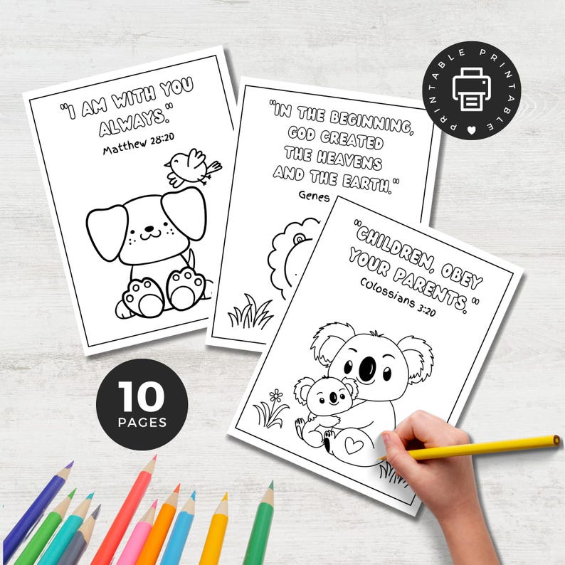 Bible Verse Coloring Page for Preschoolers, Sunday School Craft ...