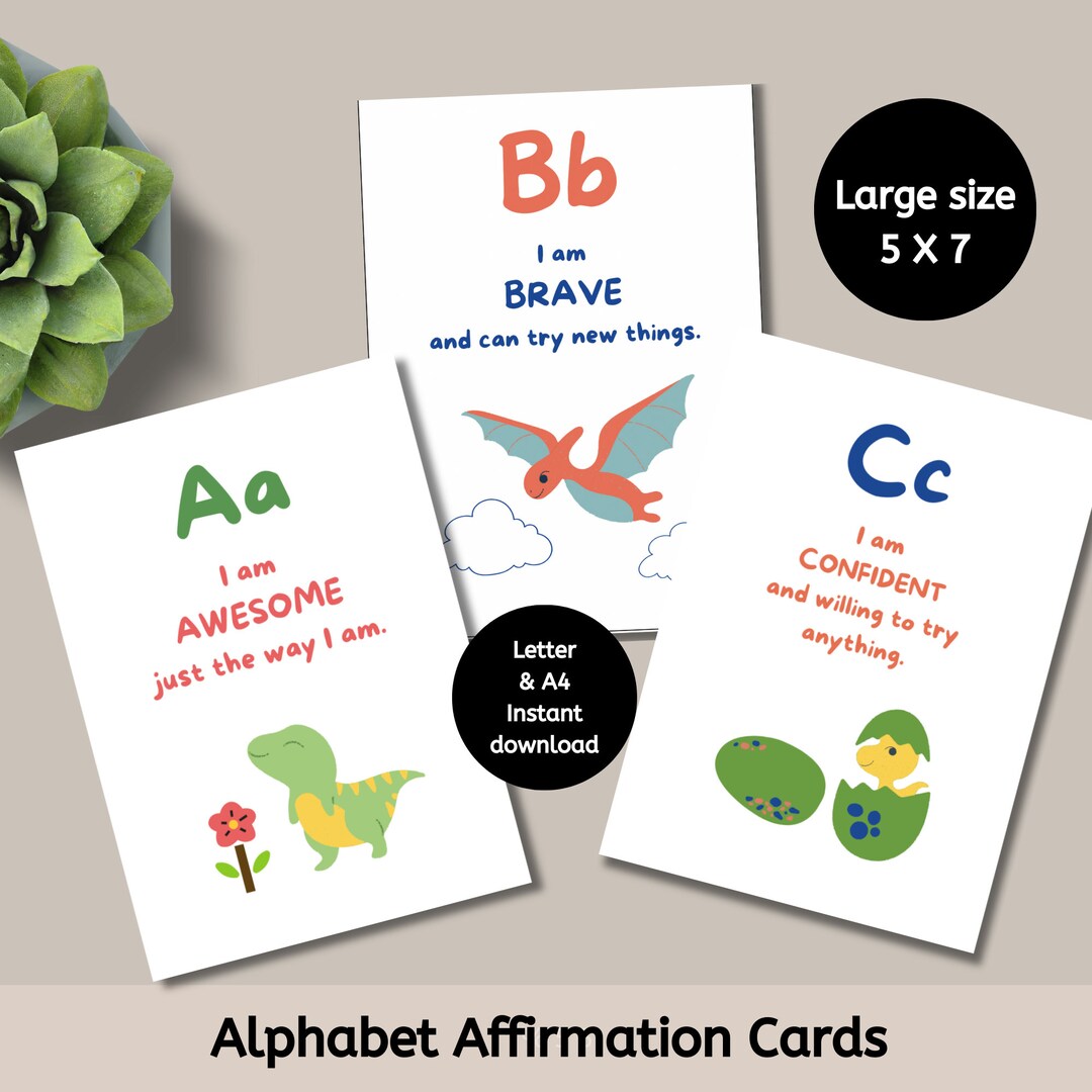 Alphabet Affirmation Cards, Positive Daily Inspiration for Kids, Self ...