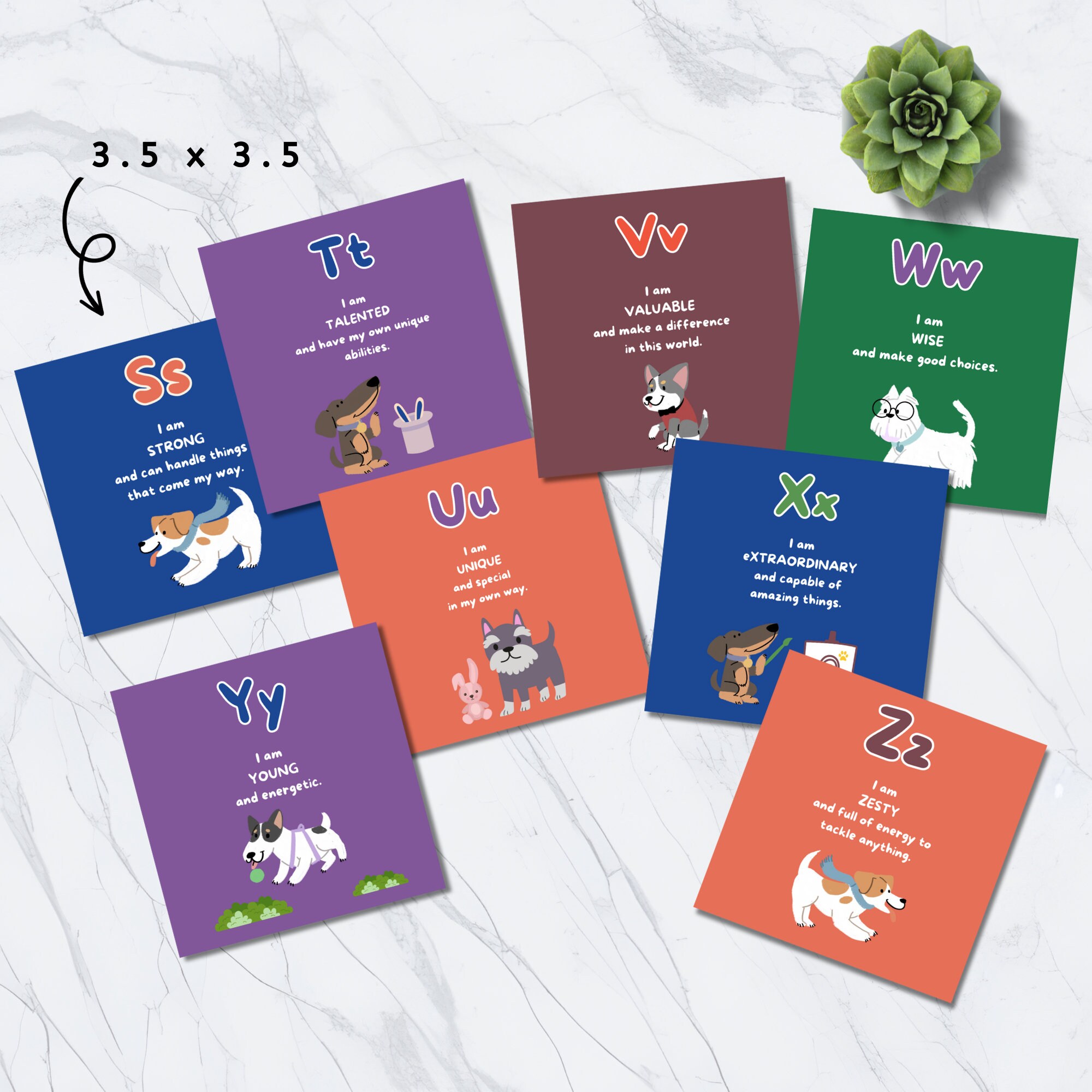 Alphabet Affirmation Cards, I Am Affirmation Cards, Alphabet Flash ...