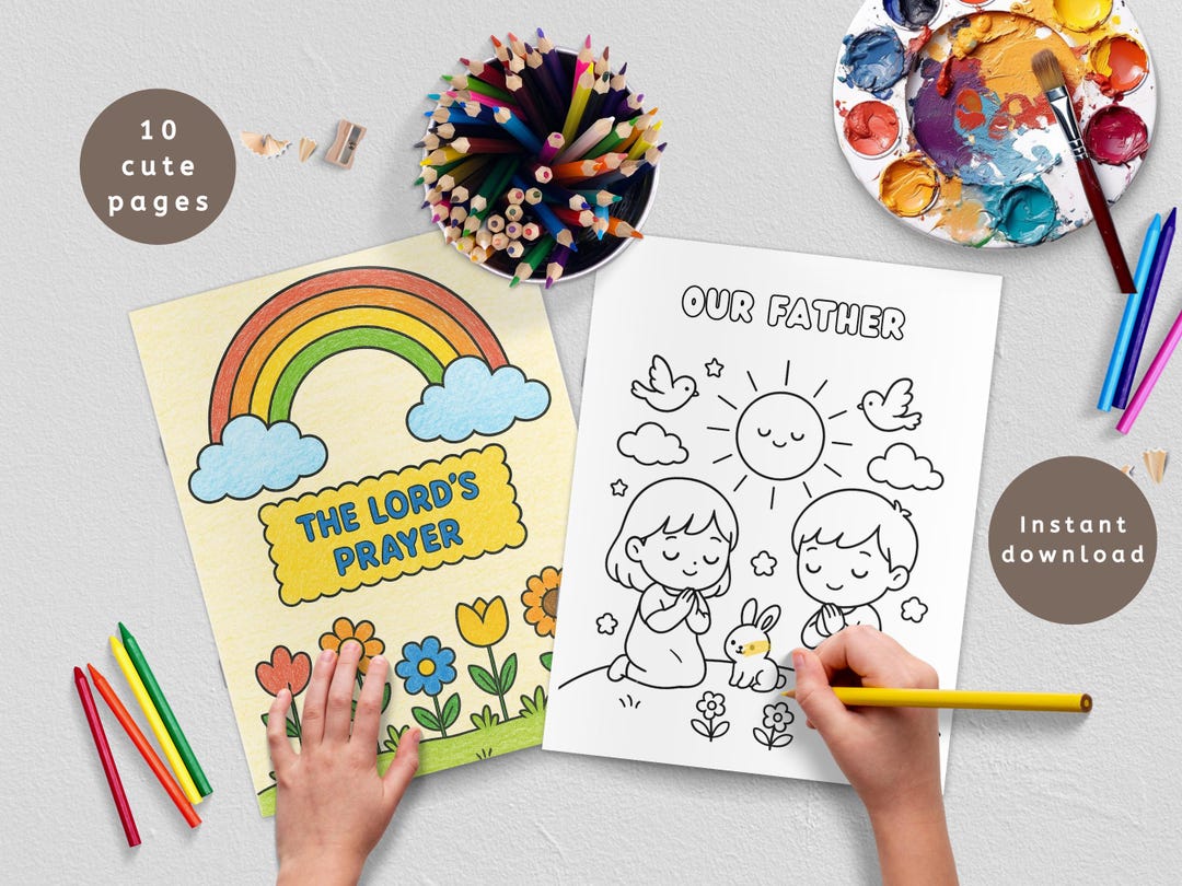 Lord's Prayer Coloring Pages, Our Father Activity for Kids, Sunday ...