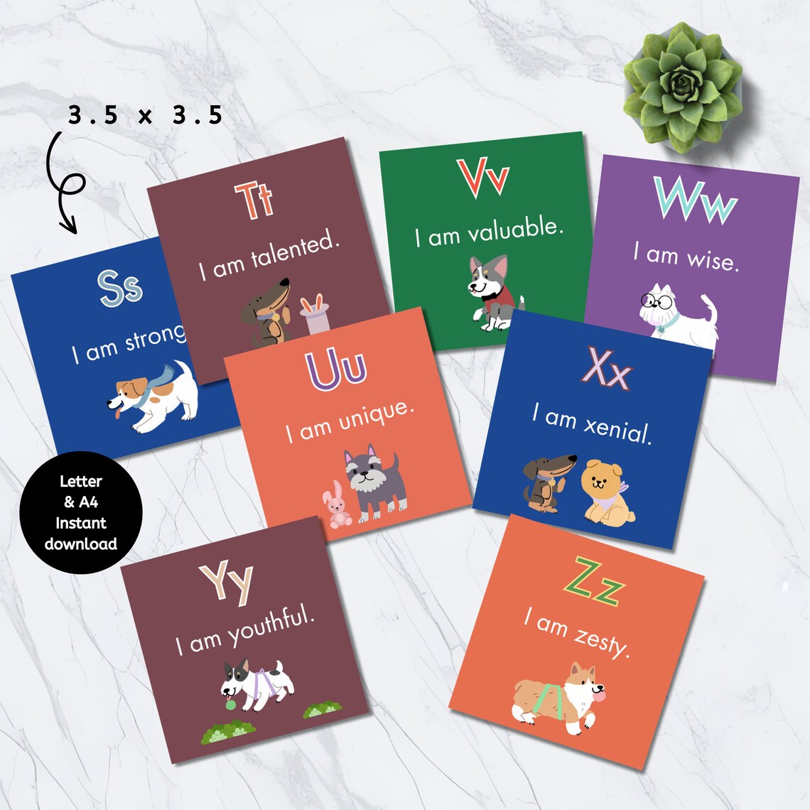 Preschool Affirmation Alphabet Affirmation Cards Alphabet - Etsy