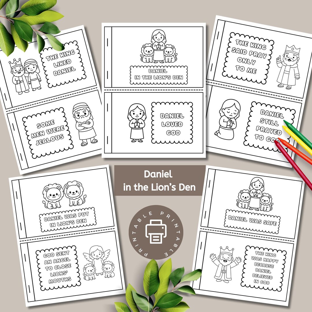 Daniel in the Lions Den Coloring Pages, Sunday School Activity, PDF ...