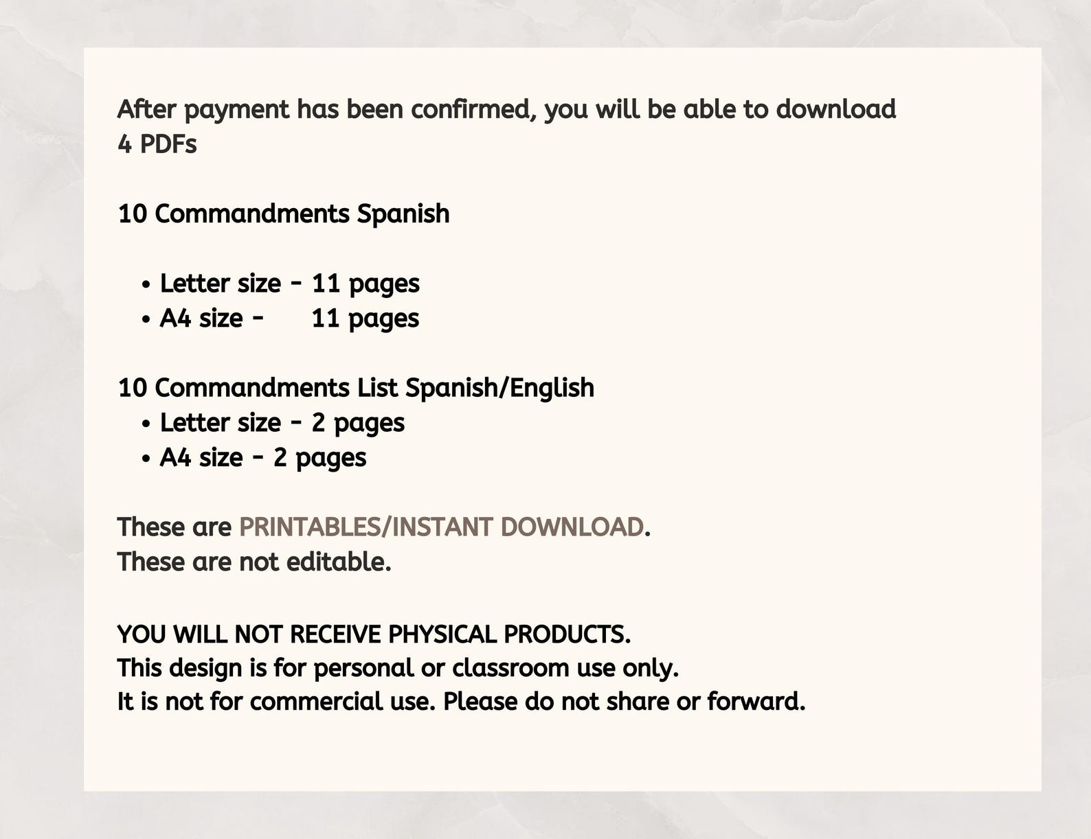 10 Commandments in Spanish Printable Coloring Pages for Preschoolers ...