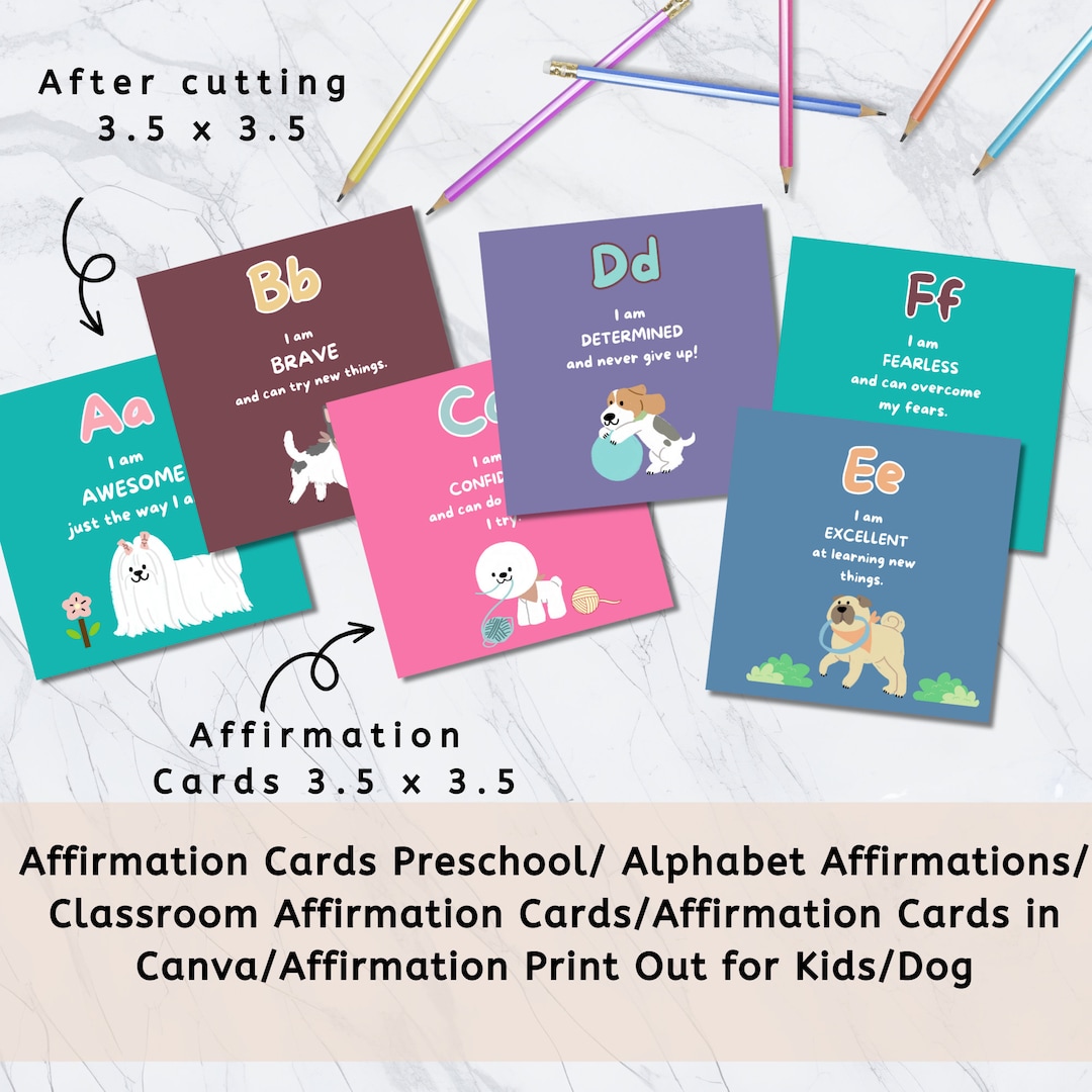 Affirmation Cards Preschool/alphabet Affirmations/classroom - Etsy