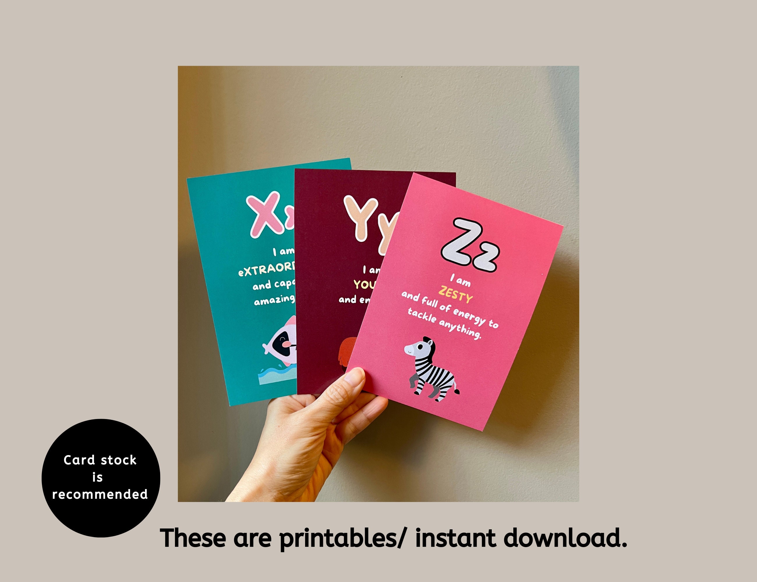 ABC Flash Cards Printable, Alphabet Affirmation Cards, Mindfulness Kids ...