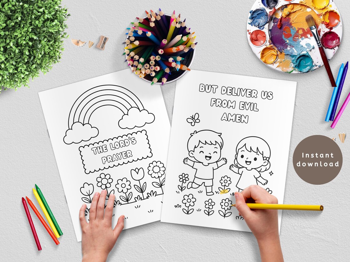 Lord's Prayer Coloring Pages, Our Father Activity for Kids, Sunday ...