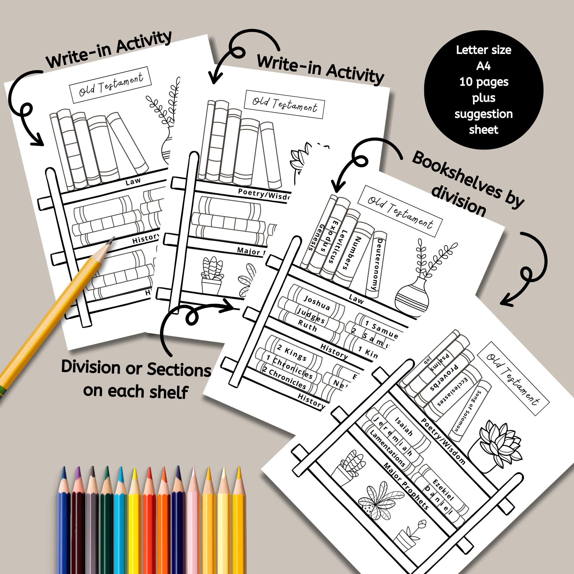 Books of the Bible Coloring Pages, Old & New Testament Activity PDF - Etsy