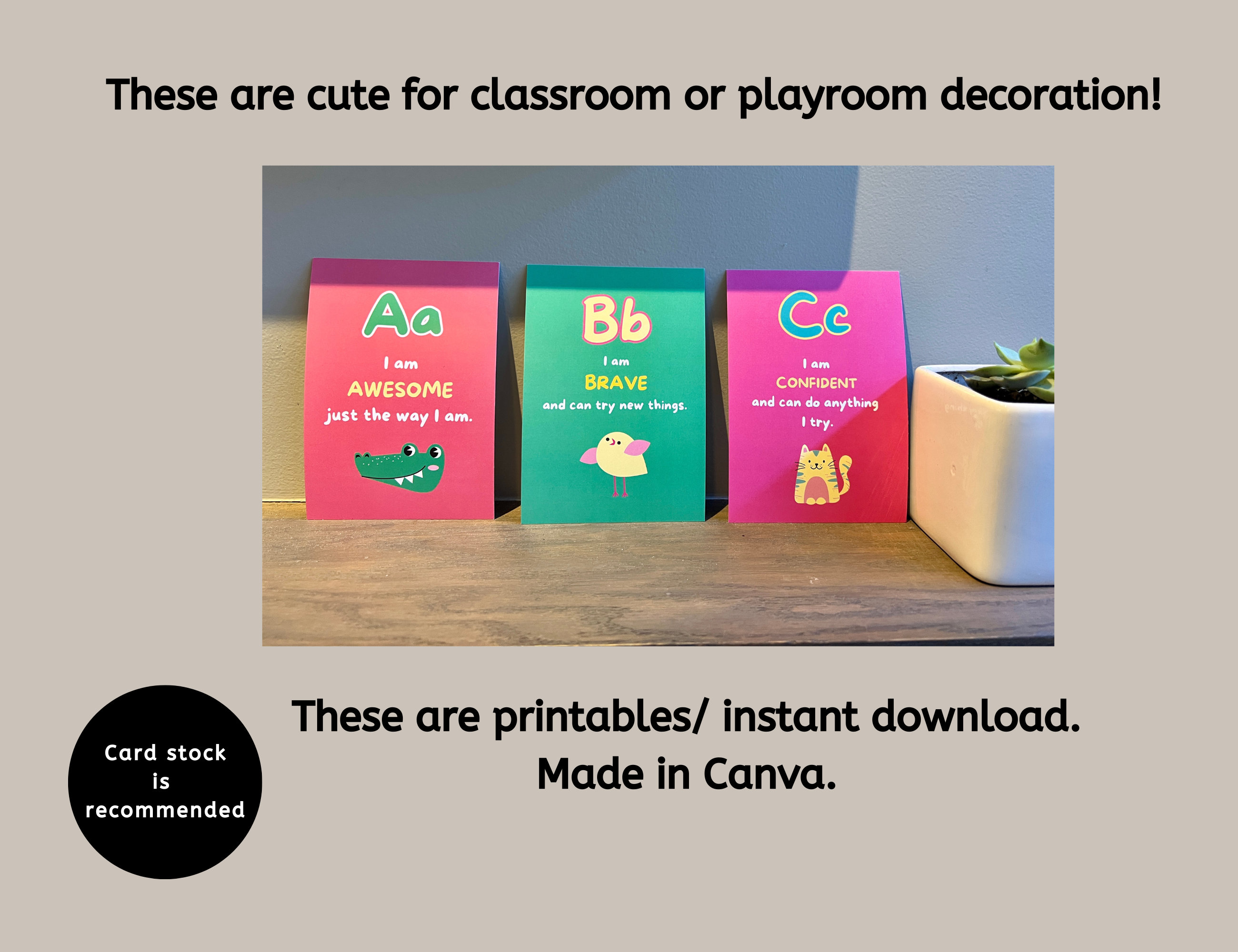 ABC Flash Cards Printable, Alphabet Affirmation Cards, Mindfulness Kids ...