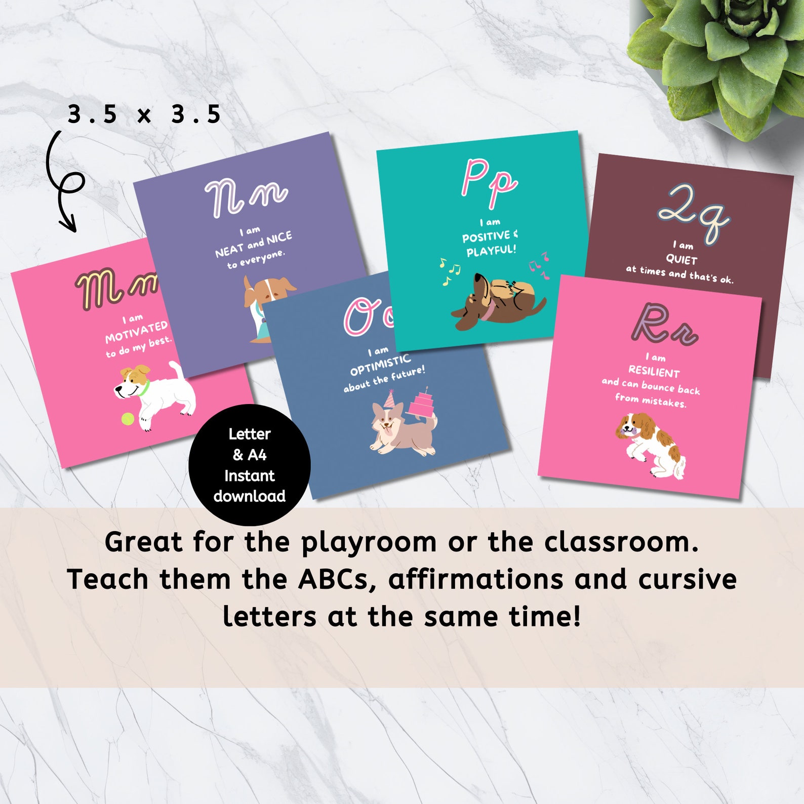 Alphabet Affirmation Cards, ABC Affirmations, Alphabet Flashcards ...