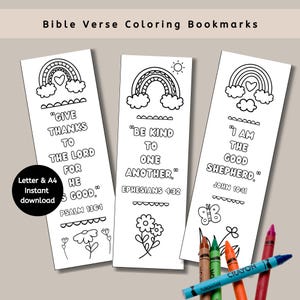 Christian Bookmarks for Kids to Color, Printable Scripture Activity ...