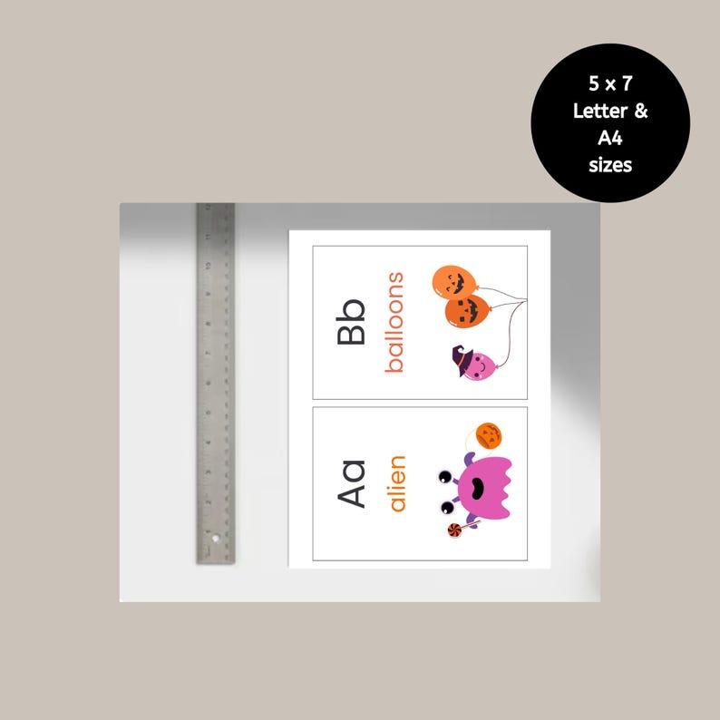 Halloween ABC Flash Cards, Halloween Alphabet Cards, Kids Halloween ...