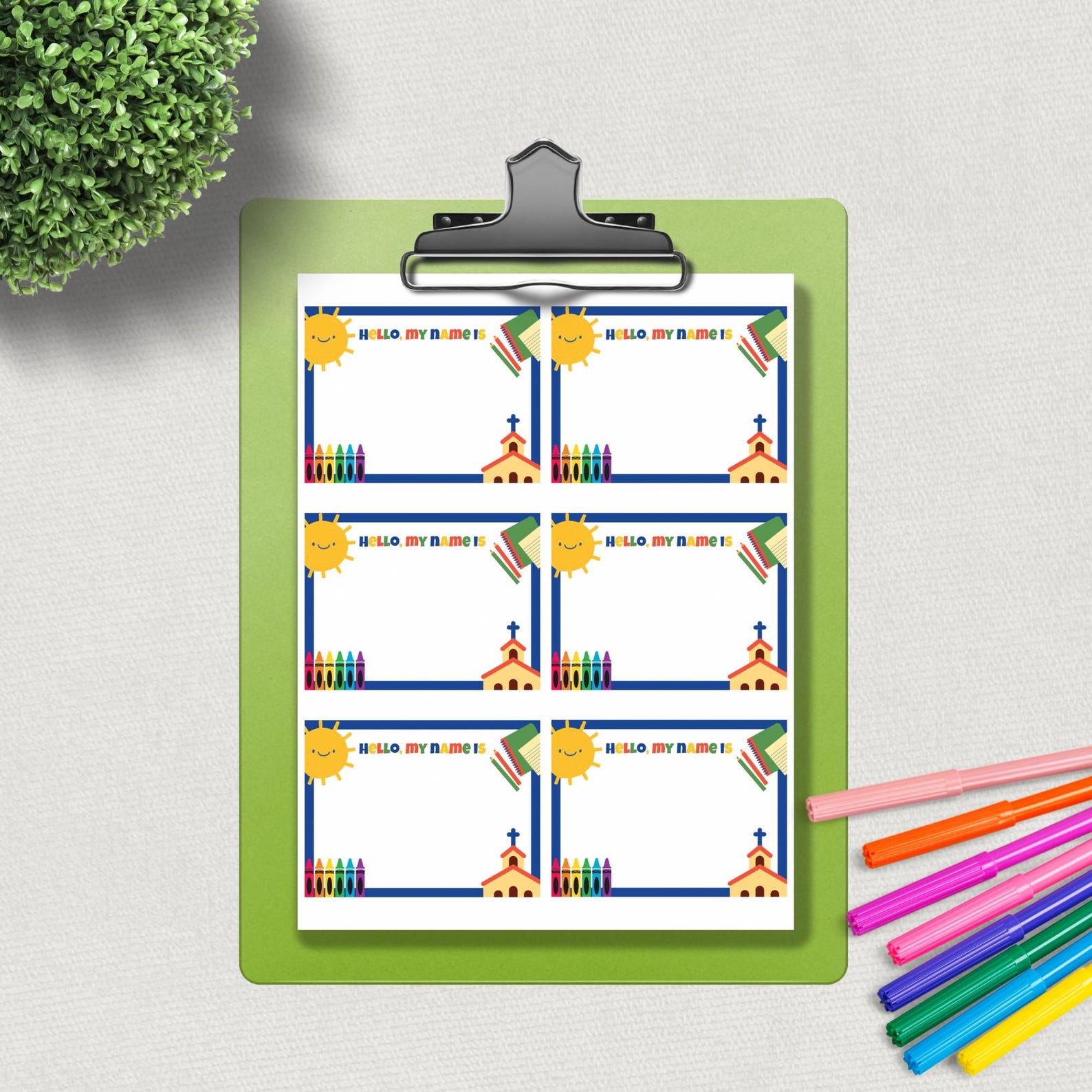 Sunday School Attendance Record and Printable Name Tags for Christian ...
