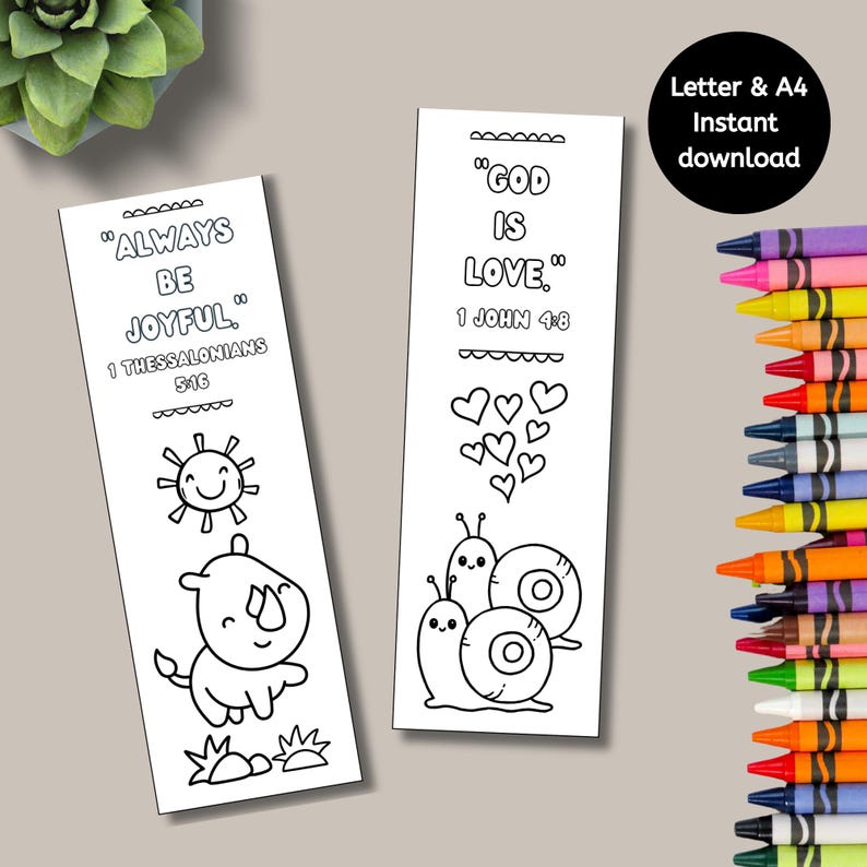 Kids Bible Verse Coloring Bookmark Printable, Sunday School Craft ...
