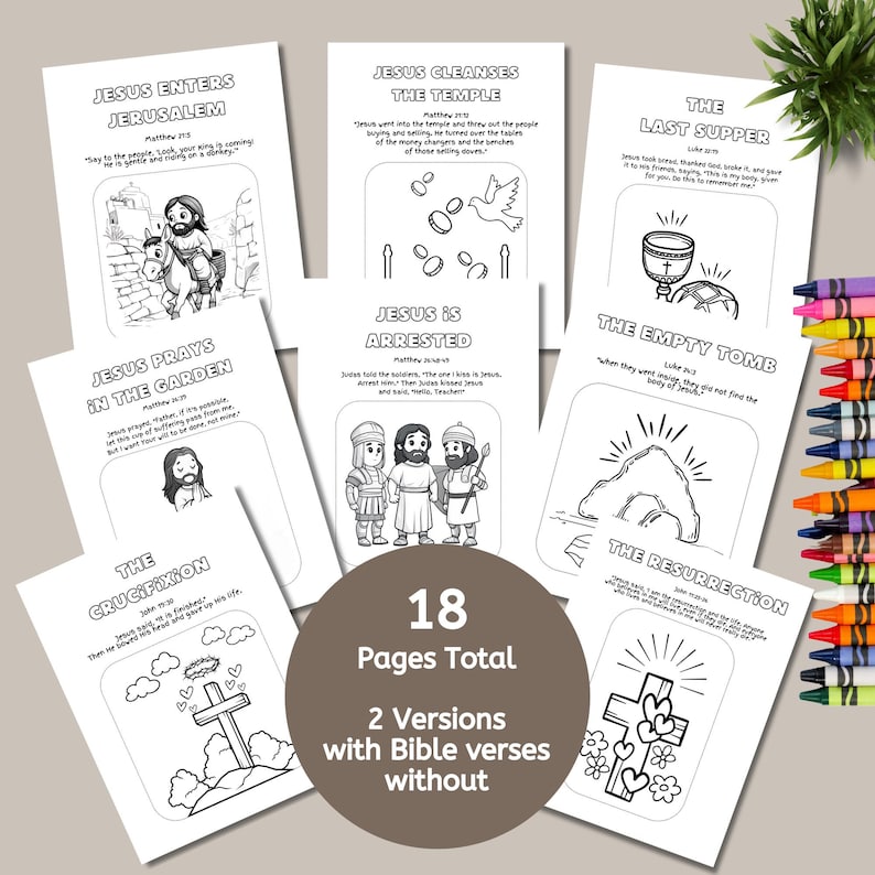 Holy Week and Lent Coloring Pages, Catholic Easter Story Activity, PDF ...