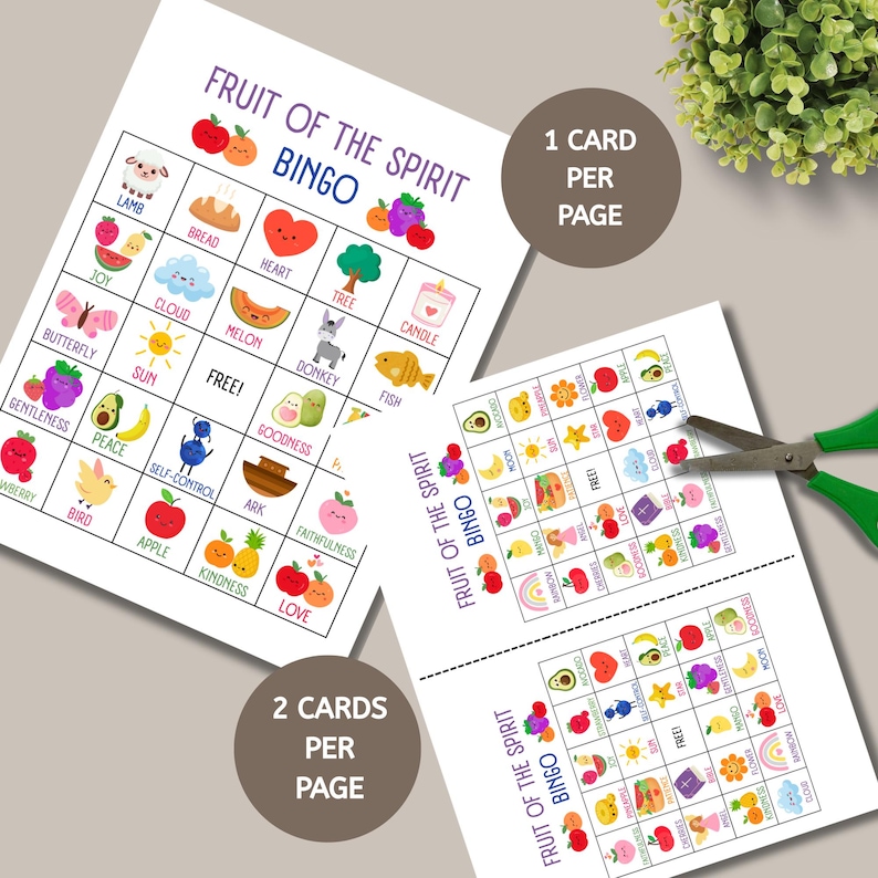 Fruit of the Spirit Bingo Game & Coloring Sheets, Kids Sunday School ...