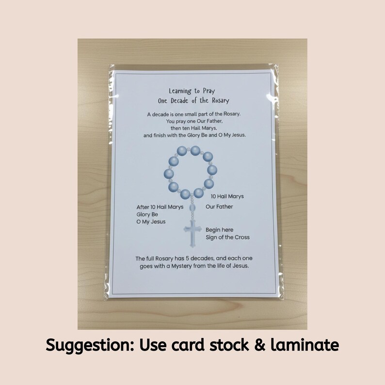 How to Pray the Rosary Cards for Kids, Catholic Printable Prayer Cards ...