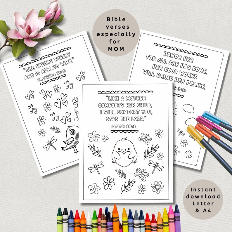 Mother's Day Bible Verse Coloring Pages, Printable Crafts for Kids ...