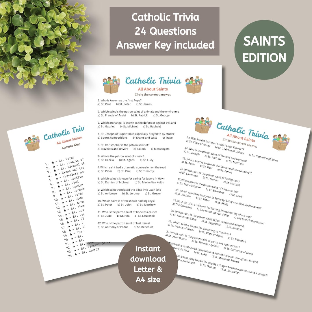 Catholic Saints Trivia Questions , Printable Quiz for Teens & Adults ...