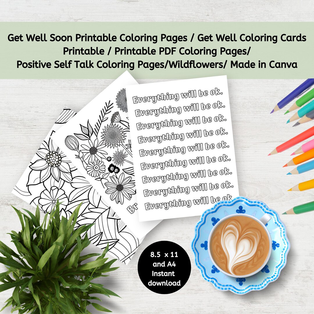 Get Well Soon Printable Coloring Pages / Get Well Coloring Cards ...