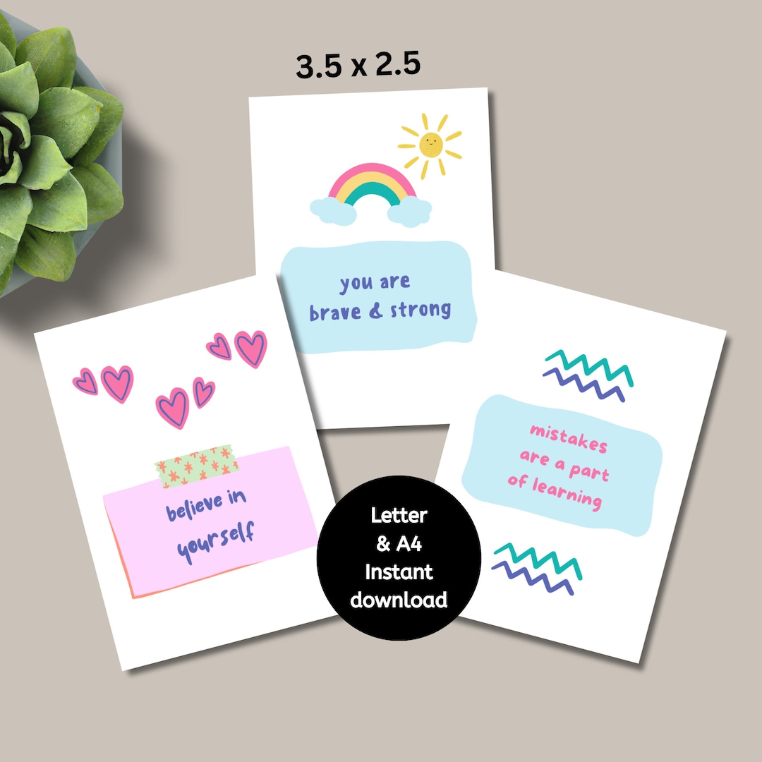 Positive Affirmation Cards for Teens, Teen Mental Health Affirmations, Printable Cards, Self ...